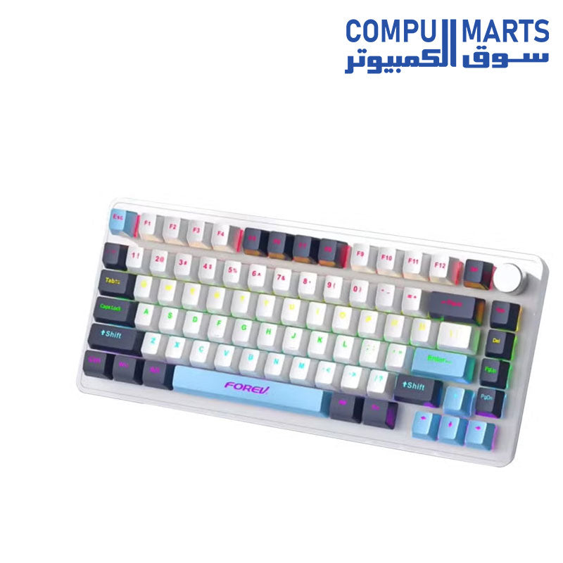Forev FV-K82 – 75% Mechanical Keyboard with Knob & RGB Backlighting – Compumarts Egypt