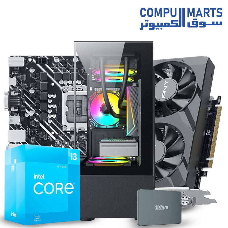 Entry level Gaming 1 Bundle Core i3-12100F & RTX 3050 – Compumarts Egypt