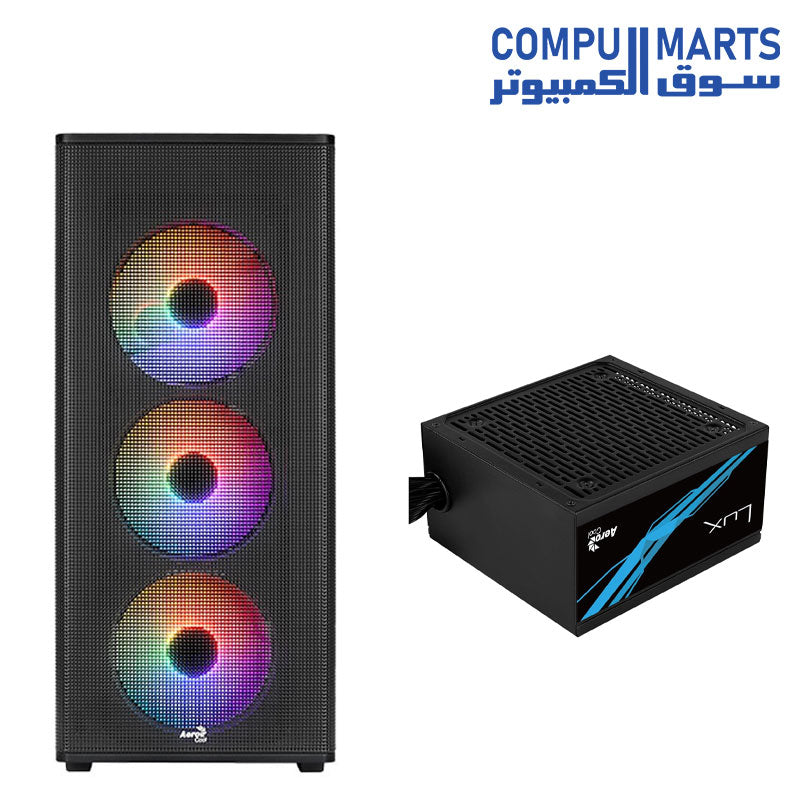 AeroCool Designer Gaming Case – Mesh Front, ARGB, Dual-Chamber ...