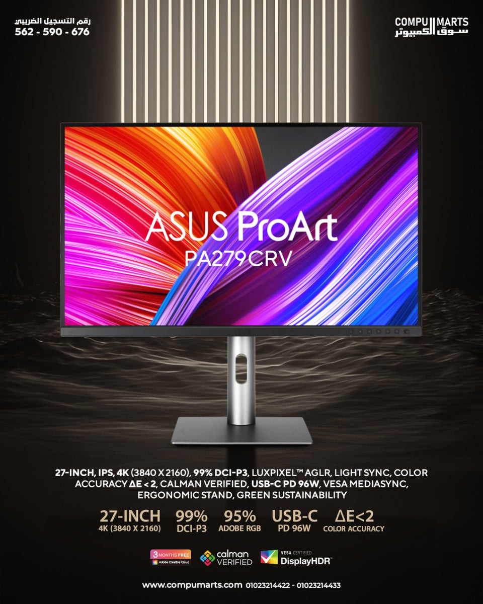 ASUS ProArt Display 27” 4K HDR Professional Monitor (PA279CRV) - IPS ...
