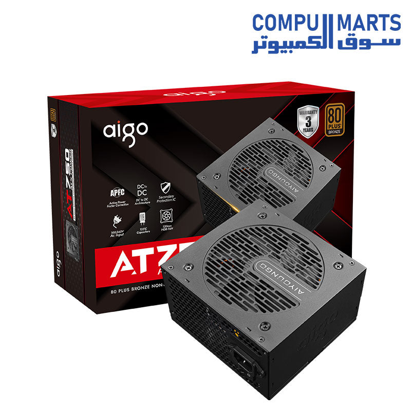 DARK FLASH Aigo AT750 750W 80 PLUS Bronze Power Supply – Compumarts Egypt