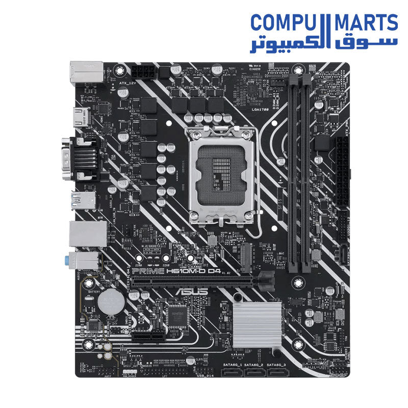 Asus Prime H610M-D D4 Mic ATX Motherboard, LGA 1700 Socket, DDR4 Suppo – Compumarts Egypt