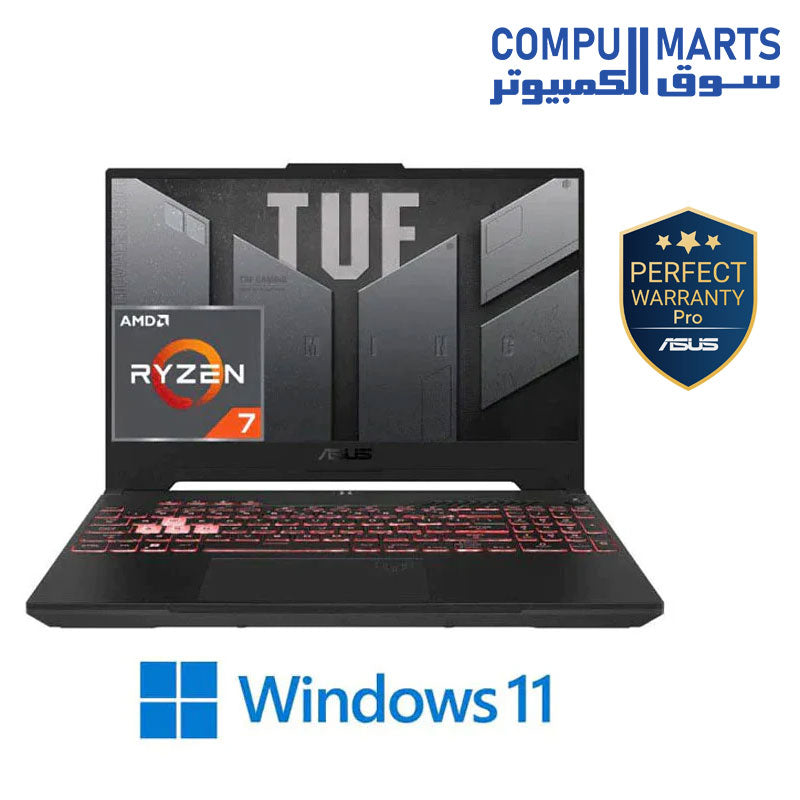 Asus Tuf Gaming A15 FA507RE-HN049w AMD Ryzen R7 6800H, 16GB Ram, 512GB ...