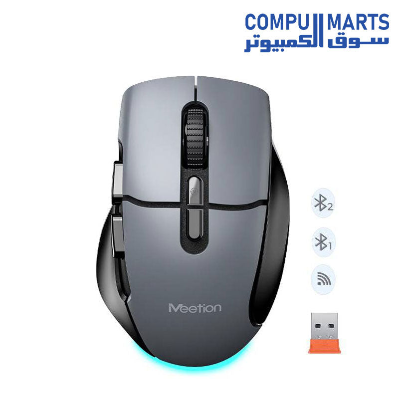Meetion BTM001 Ergonomic Rechargeable Wireless And Bluetooth Mouse ...