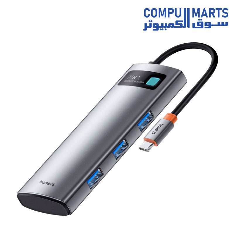 Baseus Metal Gleam Series 7-in-1 Multifunctional Type-C HUB Docking St ...