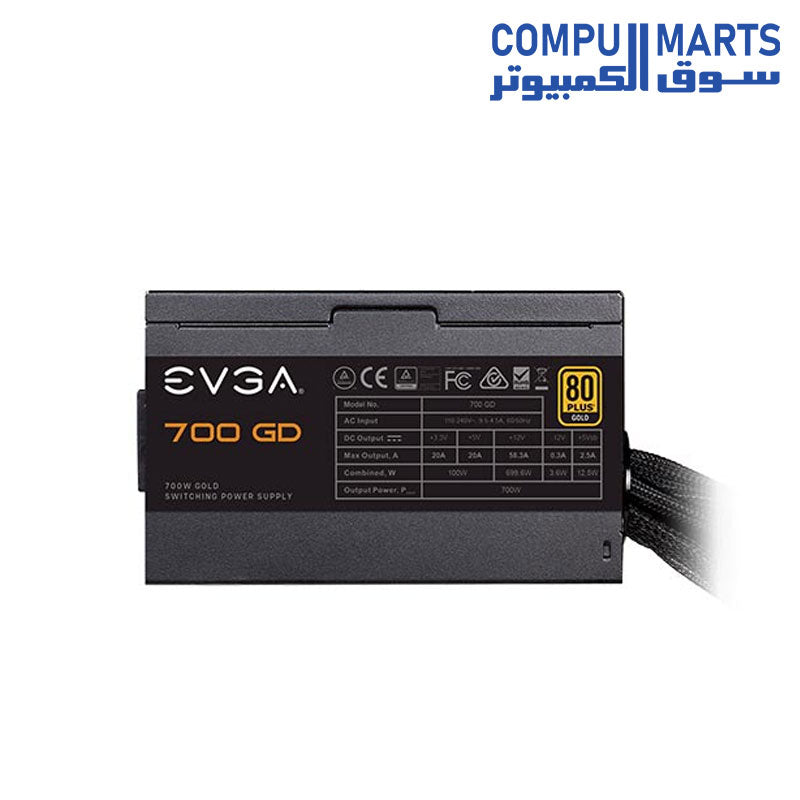 Evga ATX 700W GD 80 Plus Gold 100-GD-0700-V2 Power Supply – Compumarts ...