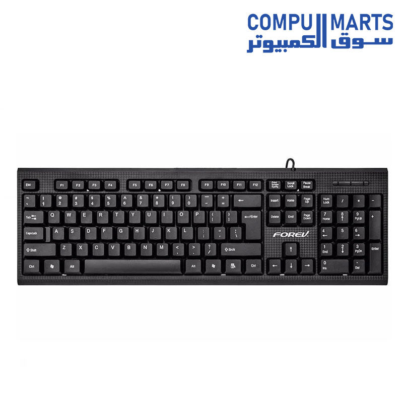 Forev (FV-236) USB Wired Keyboard Water Resistant, Black – Compumarts ...