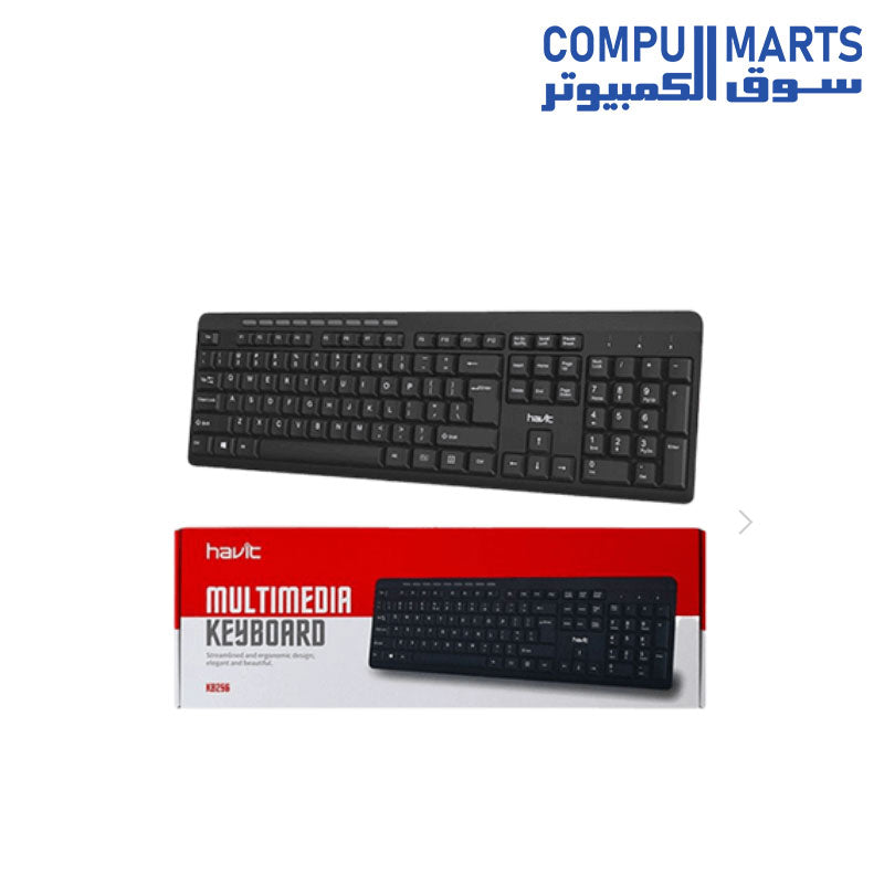 HAVIT HV-KB256 Multimedia Keyboard-Black – Compumarts Egypt