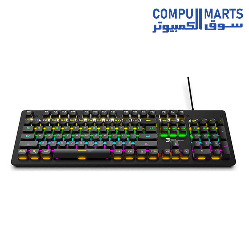 KEYBOARD GAMING MECHANICAL R8 MODEL: 1035 BLUE SWITCH/DOUBLE SHOT KEYC ...