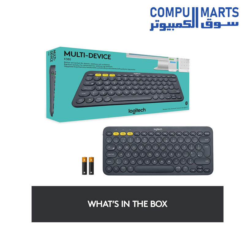 Logitech K380 Multi-Device Bluetooth Keyboard TONAL GRAPHITE - ARA – W – Compumarts Egypt