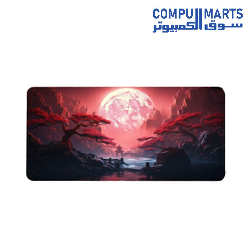 Landscape Red Moon Map Large Mouse Pad Computer Keyboard -30cm X 70cm ...
