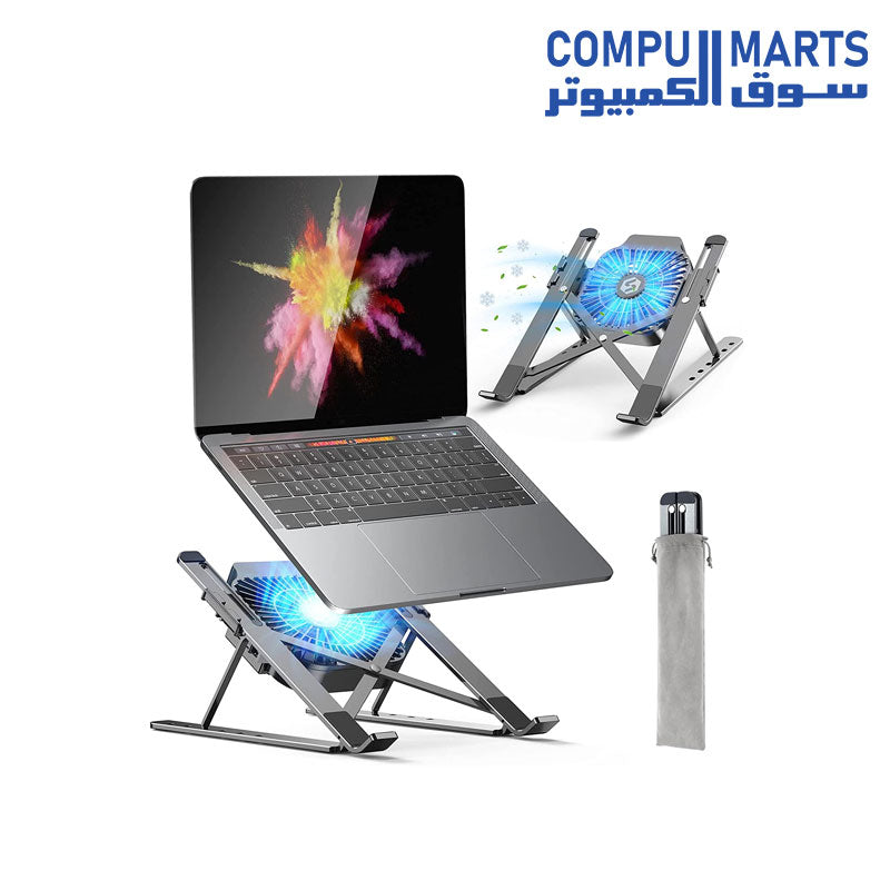 Laptop Stand, Adjustable Laptop Stand with a Removable USB Cooling Fan ...
