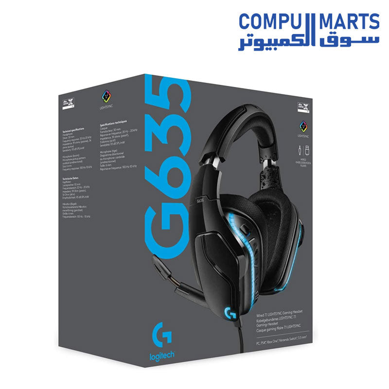 Logitech G635 7.1 Surround Sound LIGHTSYNC Gaming Headset – Compumarts ...