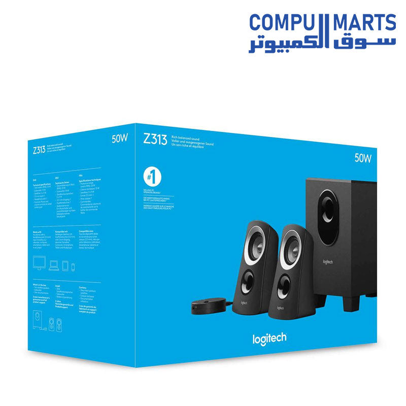 Logitech Z313 Computer Speaker 2.1 System with Subwoofer – Compumarts Egypt