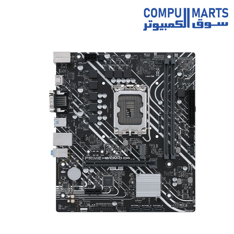 Asus Prime H610M-D D4 Mic ATX Motherboard, LGA 1700 Socket, DDR4 Suppo – Compumarts - سوق الكمبيوتر