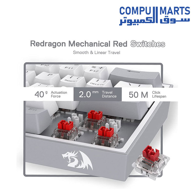 REDRAGON K616 Fizz Pro RGB 60% Wireless, Bluetooth Gaming Mechanical K ...