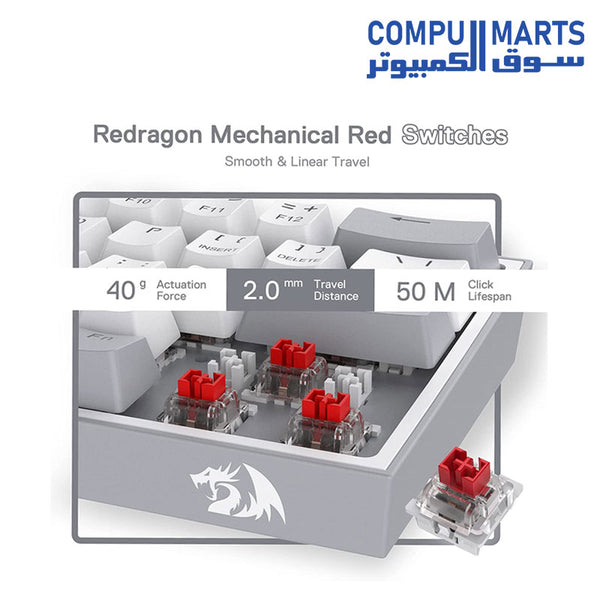 REDRAGON K616 Fizz Pro RGB 60% Wireless, Bluetooth Gaming Mechanical K ...