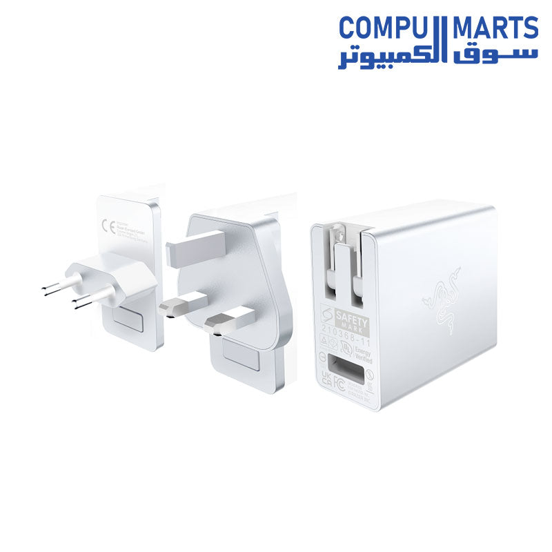Razer USB-C 130W GaN Charger – White – Compumarts - سوق الكمبيوتر