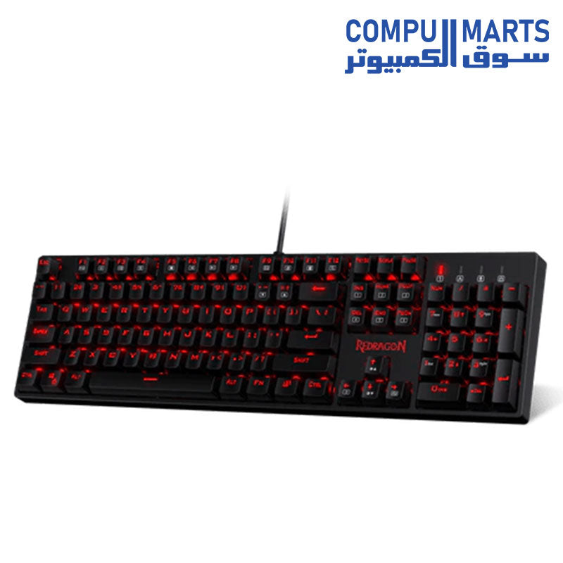 Redragon K582 SURARA Red LED Backlit Mechanical Gaming Keyboard – Compumarts Egypt