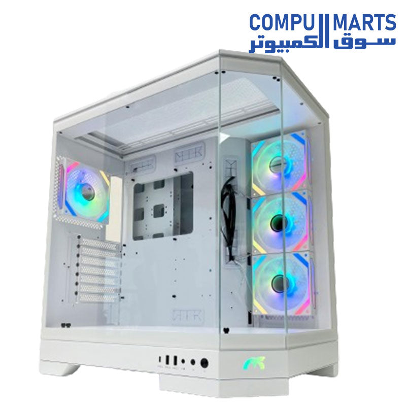 Tortox Prism Triple Glass Panel ATX/M-ATX Gaming PC Case with 7*ARGB P ...