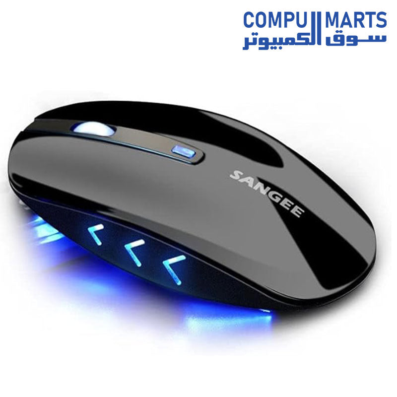 Mouse SANGEE W1080 Wireless 2.4GHZ Rechargeable With Side LED Lights F ...