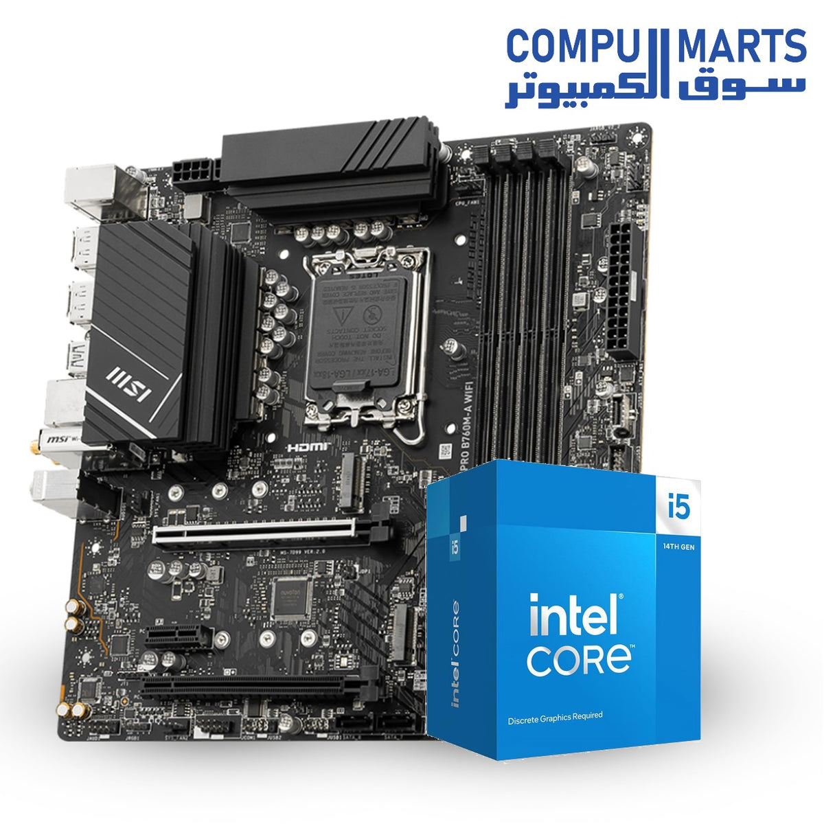 Intel Core i5-14400F & MSI Pro B760M-A Wifi DDR5 Bundle – Compumarts Egypt