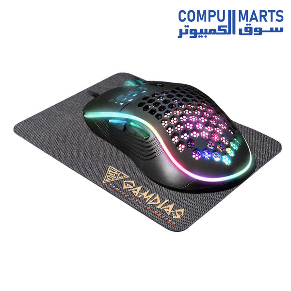 GAMDIAS Zeus M4 RGB Gaming Mouse 12,800 DPI + NYX E1 Mouse Pad 23.5 X ...