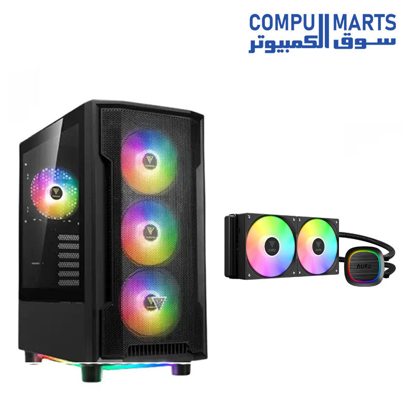 GAMDIAS ATHENA M6 LITE Case + Aura GL240 V2 Cooler – Compumarts Egypt