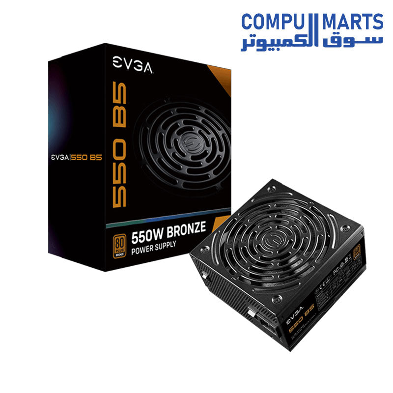 EVGA 550 B5 80 Plus BRONZE 550W Fully Modular Power Supply 220-B5-0550 ...