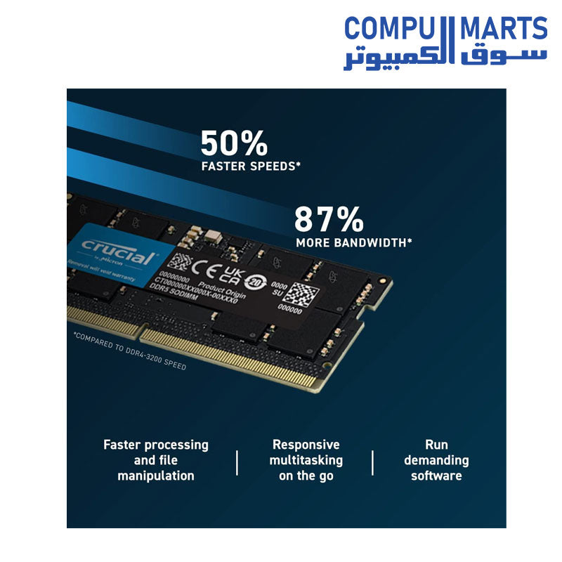 CRUCIAL RAM DDR5 4800MHZ CL40 LAPTOP MEMORY – Compumarts Egypt