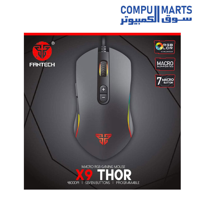 Fantech Programmable USB Gaming Mouse For PC and Laptop - X9 THOR Chro ...