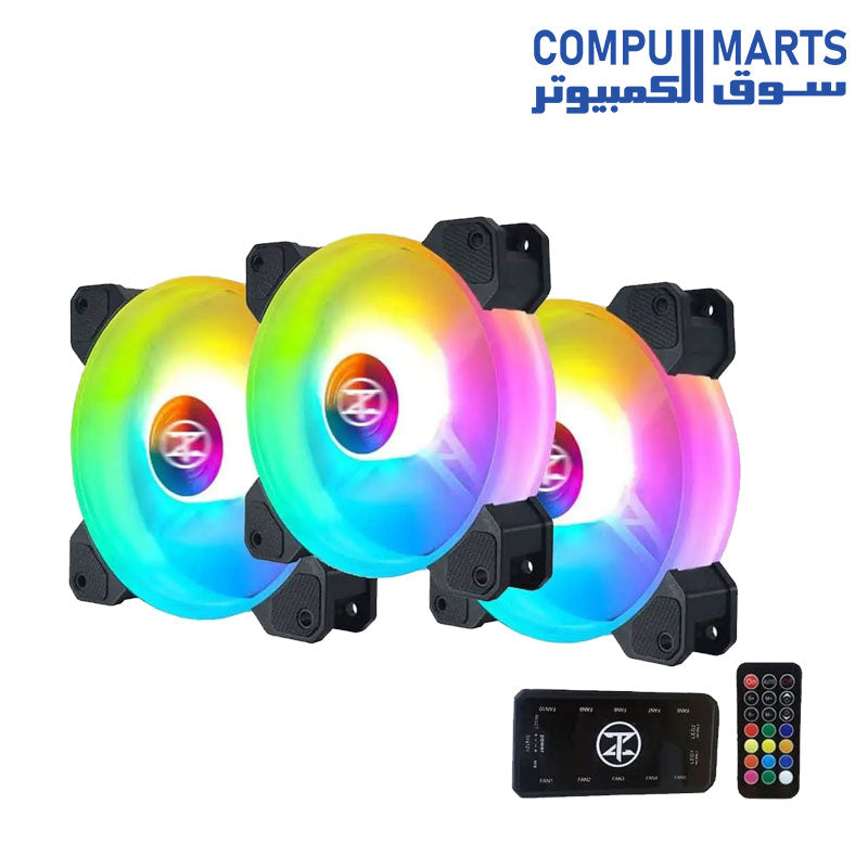 TECHNO ZONE FAN3000 ARGB 3 Fans with Controller Fan – Compumarts Egypt