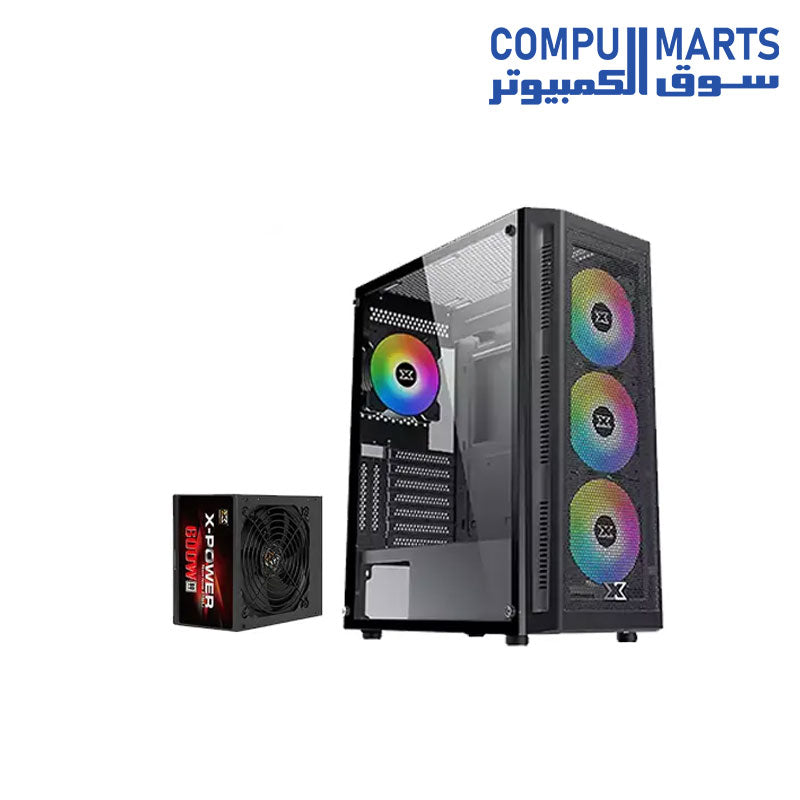 XIGMATEK Master X Gaming MID-TOWER CASE ARGB 4 Fans 600W 80 plus Psu ...