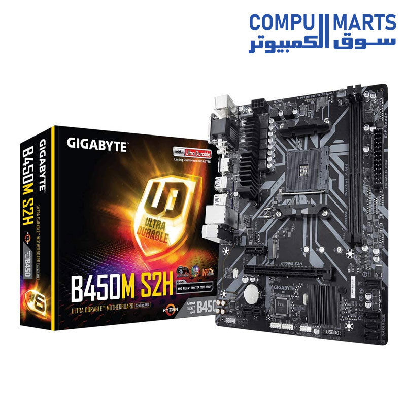 Motherboard Gigabyte B450M S2H AMD B450 Ultra Ryzen – Compumarts Egypt