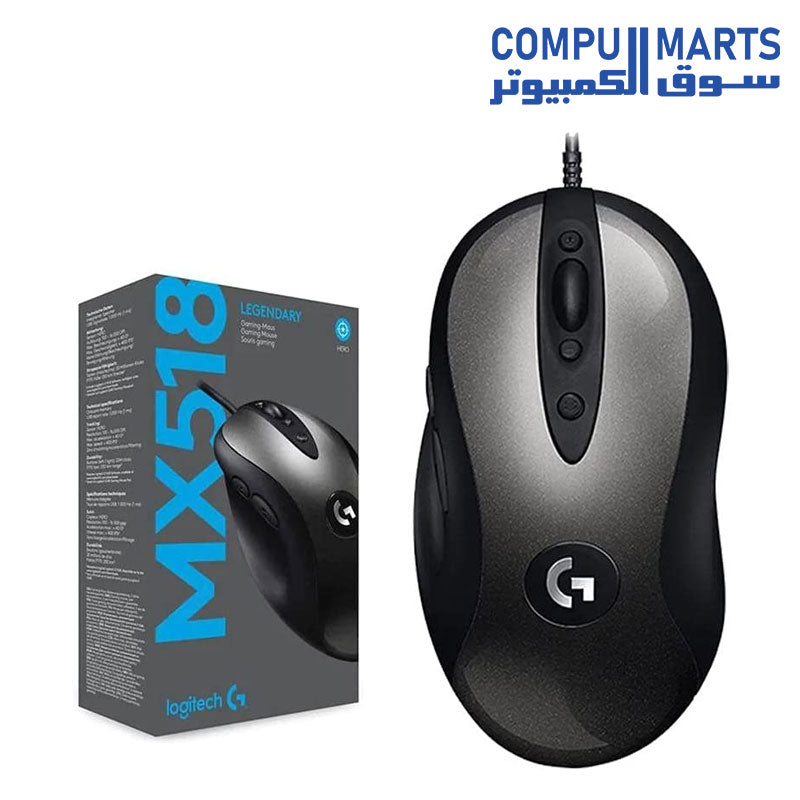 Logitech MX518 16000DPI Classic Gaming mouse – Compumarts Egypt
