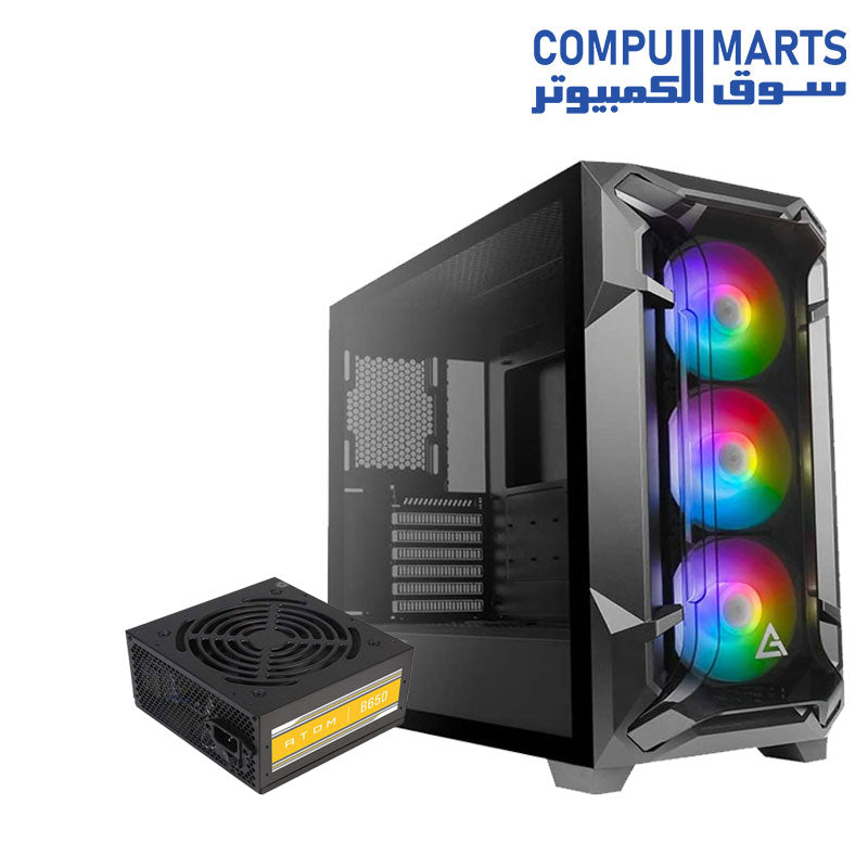 Case Antec DF600 FLUX 5Fan(3*120M ARGB) (2*120M) – Compumarts Egypt
